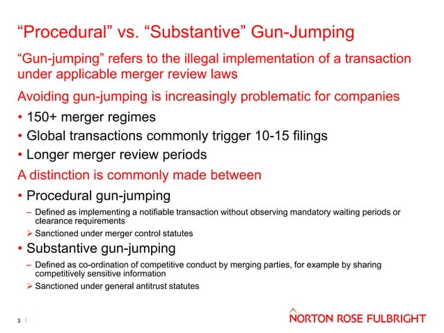 Gun Jumping – MODRALL – November 2018 OECD discussion | PPT
