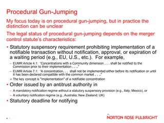 Gun Jumping – MODRALL – November 2018 OECD discussion | PDF