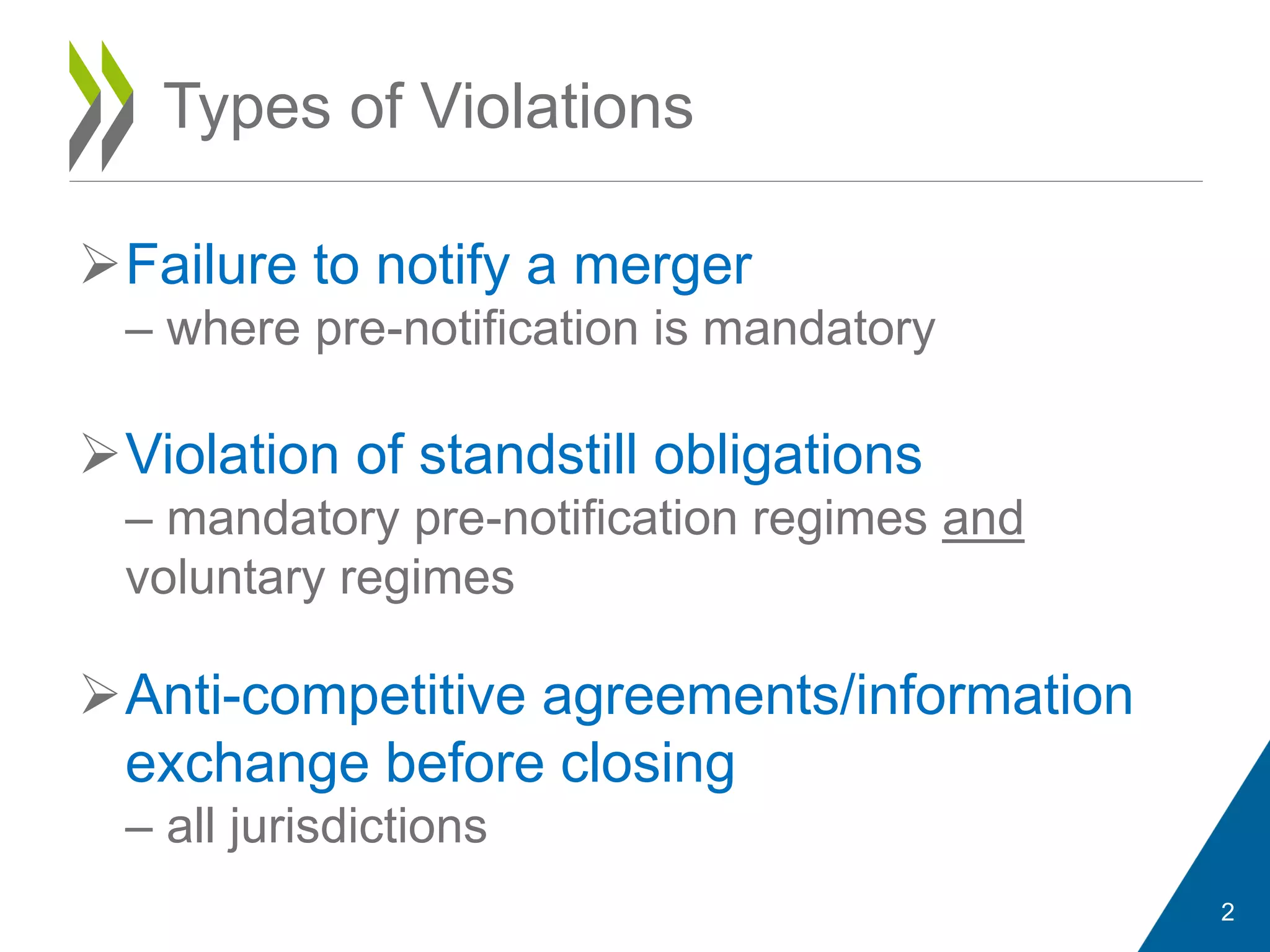 Gun Jumping – OECD – November 2018 OECD discussion | PPT