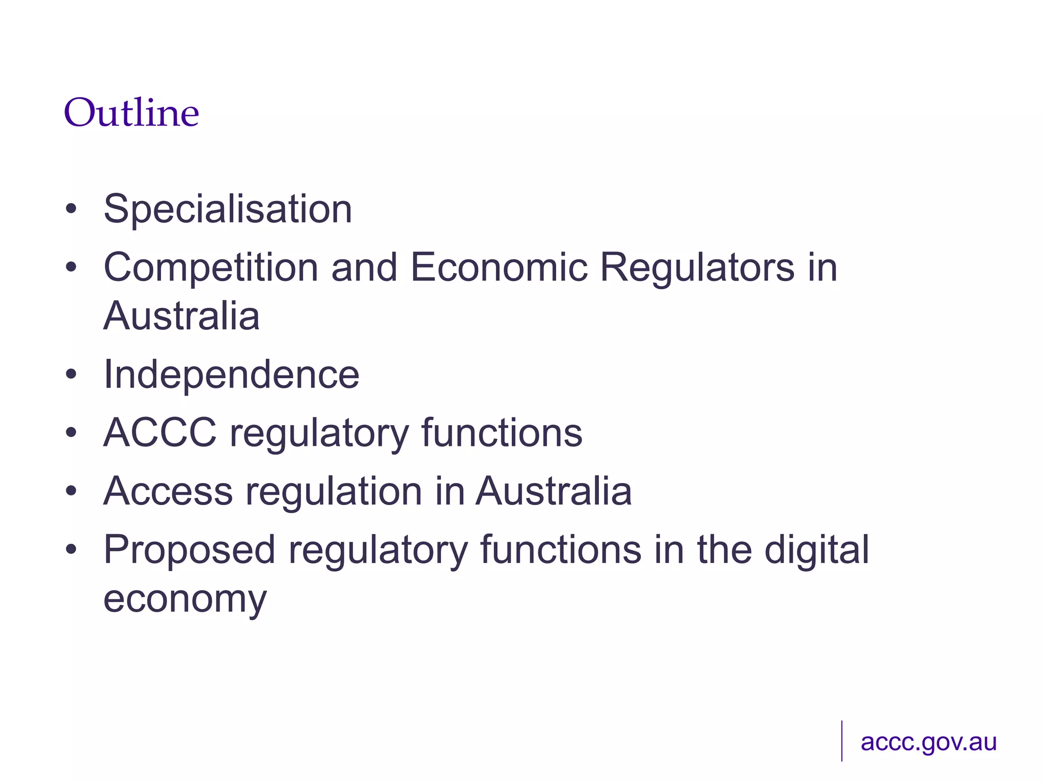 Independent Regulators – AUSTRALIA – December 2019 OECD discussion | PDF
