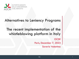 Alternatives to Leniency Programmes – ITALY – December 2023 OECD ...