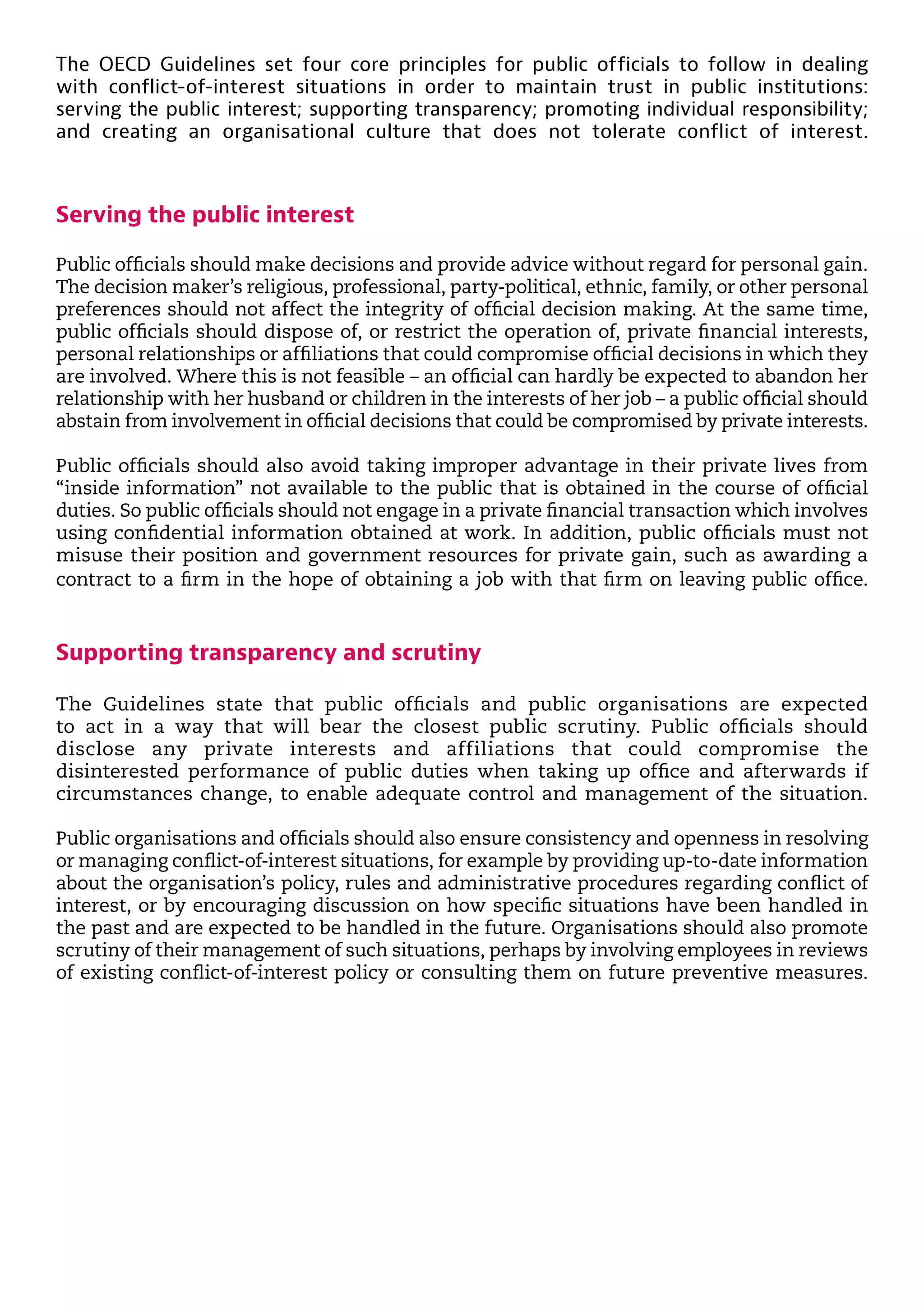 Managing conflict of interest guidelines | PDF