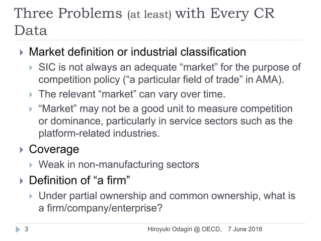 Market Concentration – ODAGIRI – June 2018 OECD discussion | PDF
