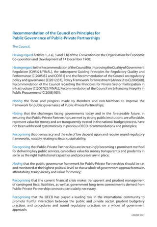 OECD Principles on Public-Private Partnerships | PDF