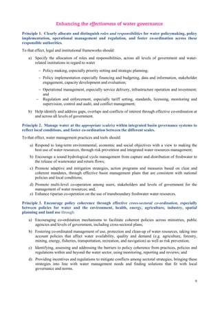 OECD Principles on Water Governance | PDF