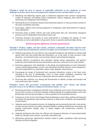 OECD Principles on Water Governance | PDF