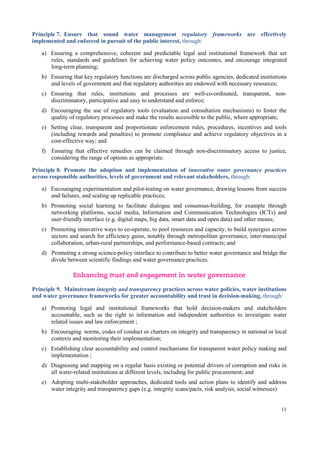 OECD Principles on Water Governance | PDF