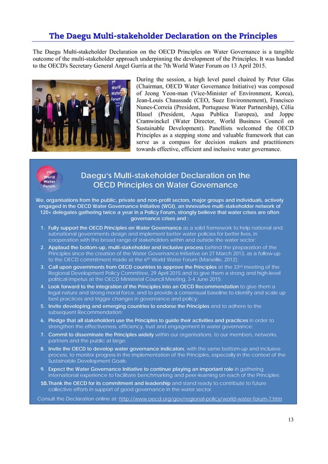 OECD Principles on Water Governance | PDF | Water Services | Home Utilities