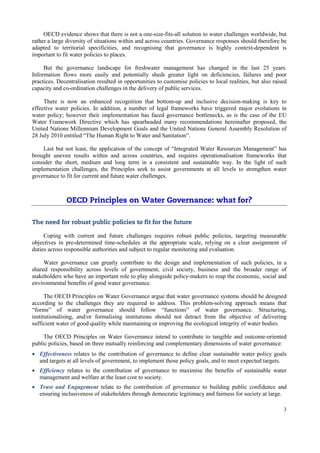 OECD Principles on Water Governance | PDF