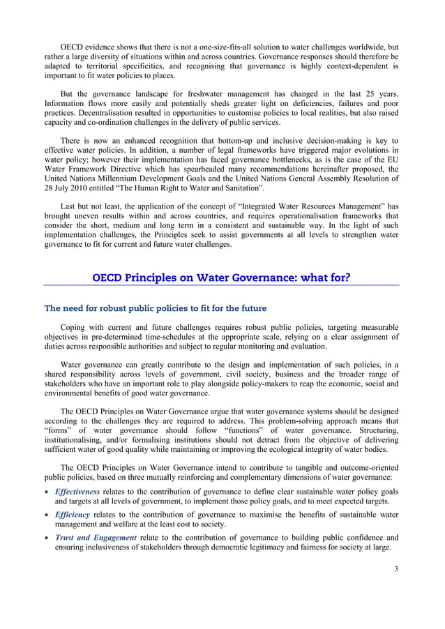 OECD Principles on Water Governance | PDF | Water Services | Home Utilities