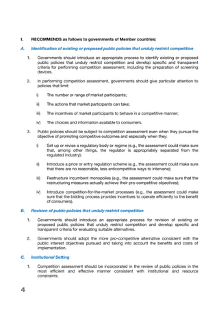 Competition Assessment: 2009 OECD Recommendation of the Council | PDF ...