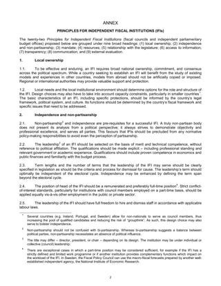 OECD Recommendation on Principles for Independent Fiscal Institutions | PDF