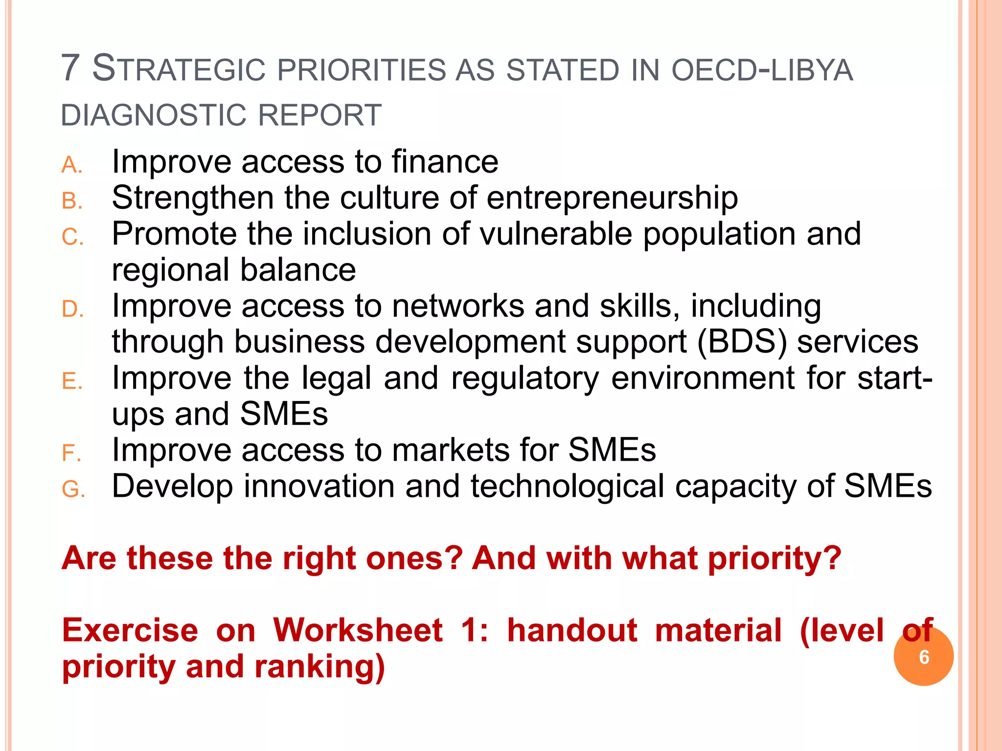 SME DEVELOPMENT STRATEGY IN LIBYA PROJECT STEERING COMMITTEE | PPT