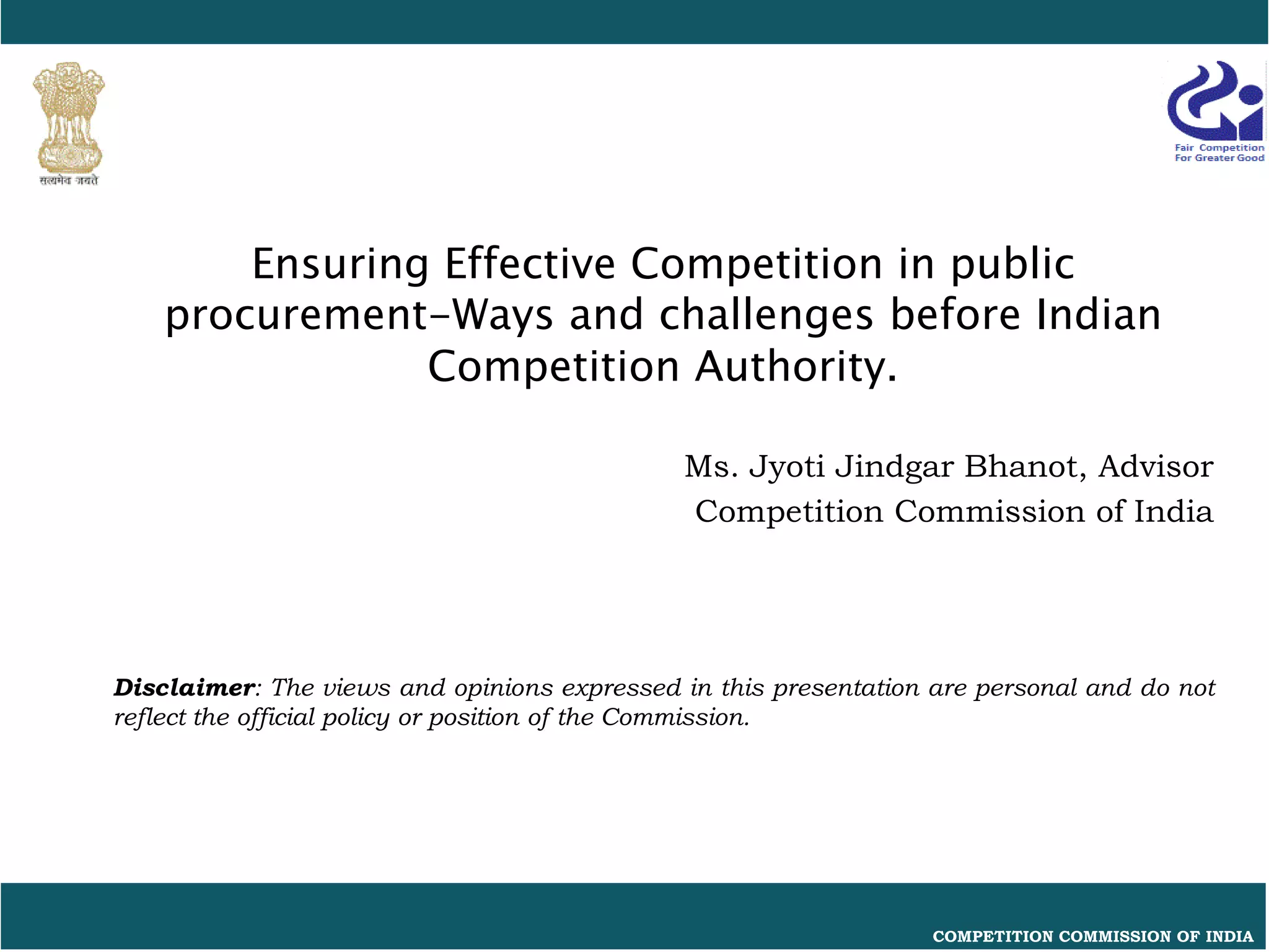 Ensuring Effective Competition in public procurement | PDF