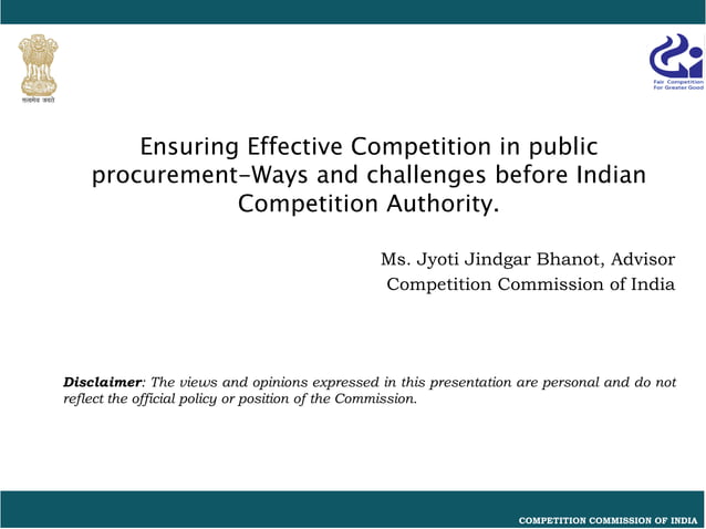 Ensuring Effective Competition in public procurement | PDF | Business ...