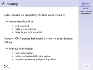 Effective user choice in public markets | PDF