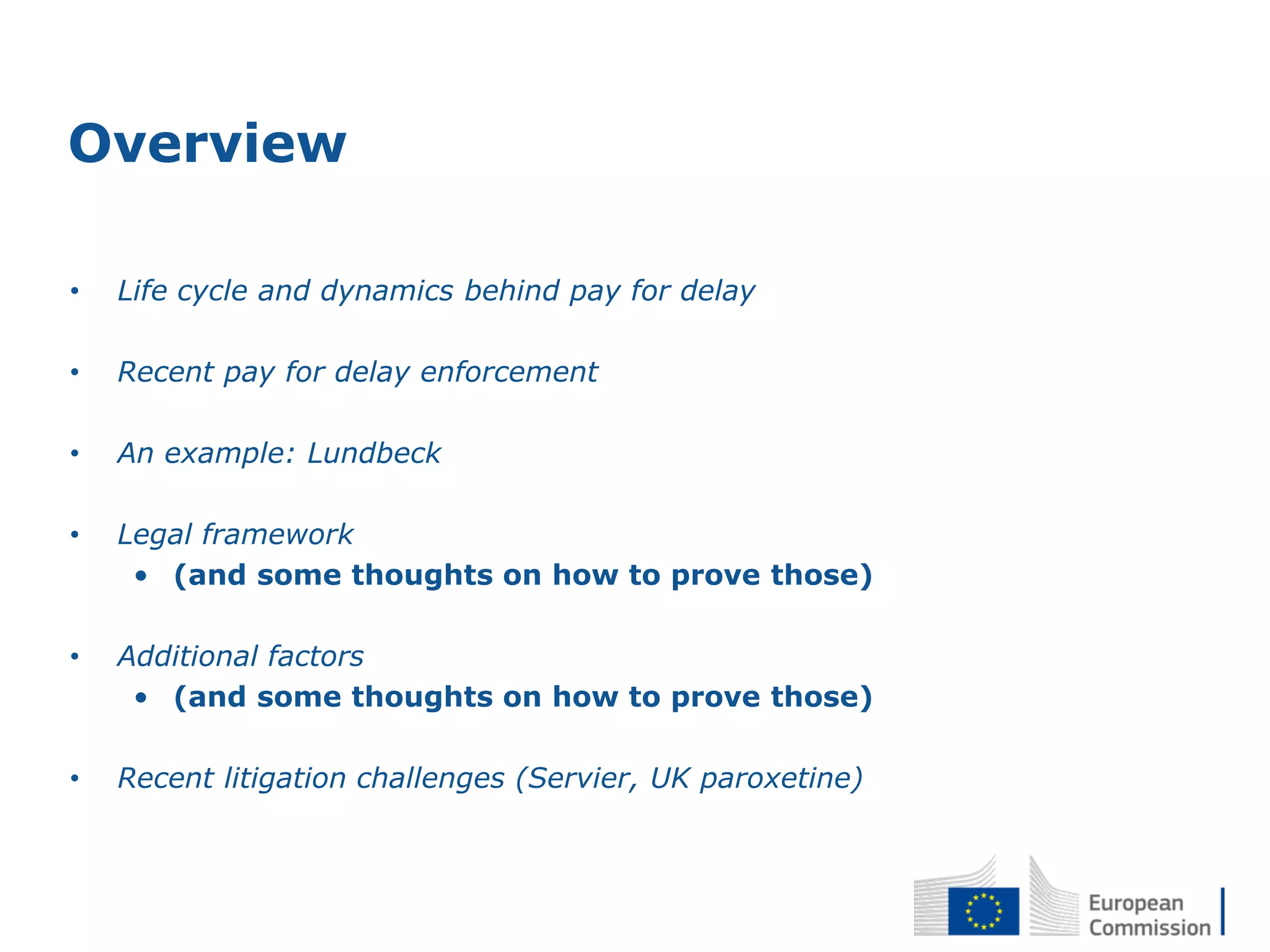 Pay for delay deals: selection of practical issues | PPT