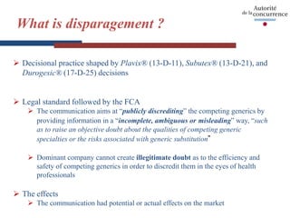 Disparagement against generics | PDF