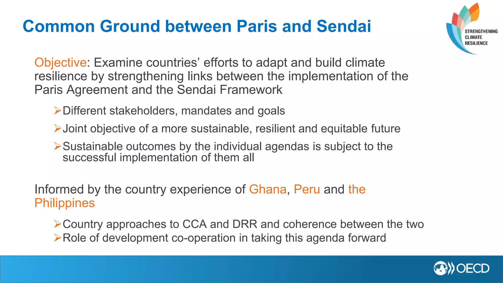 Common Ground between the Paris Agreement and the Sendai Framework ...