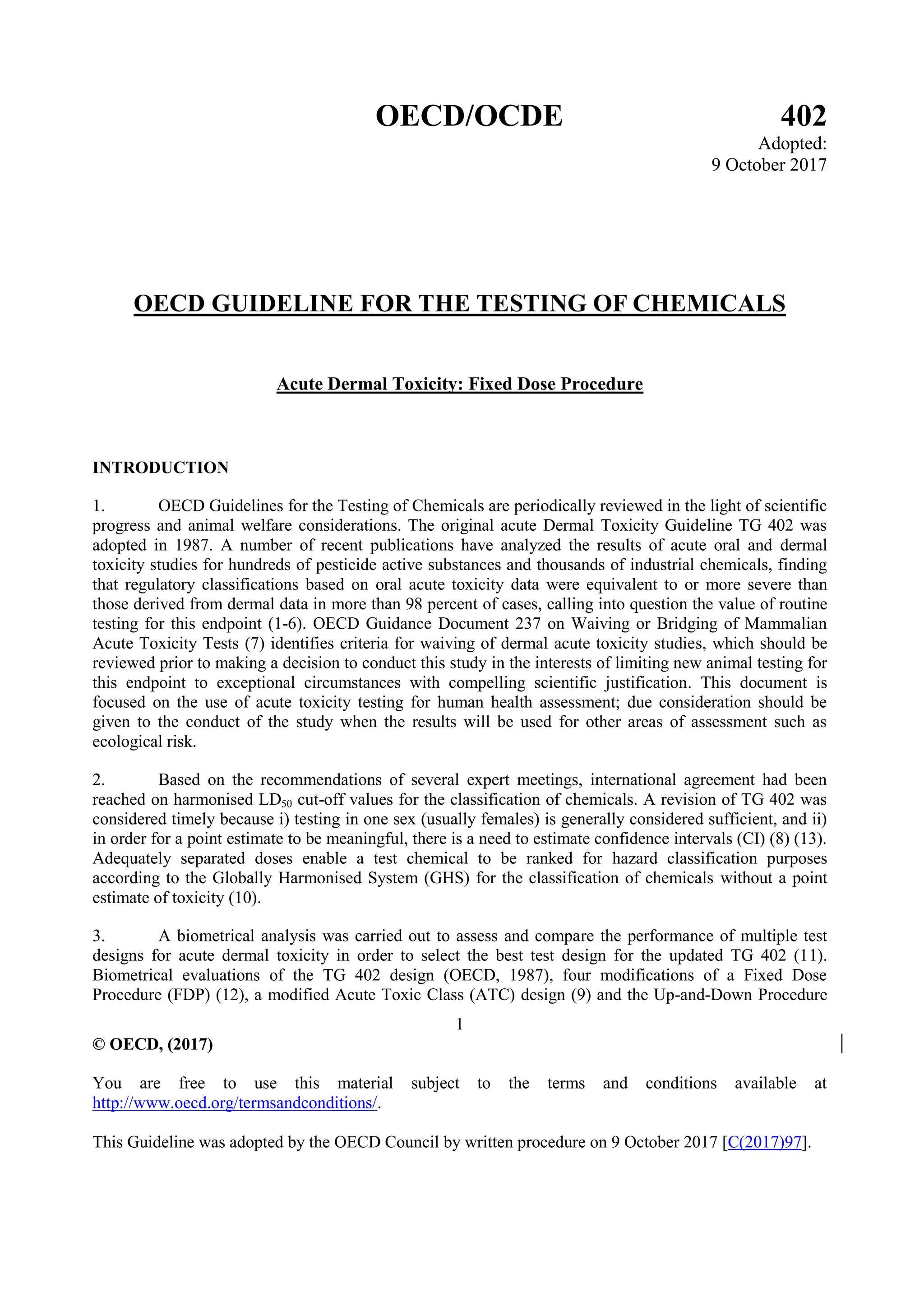 OECD 402 ADT.pdf acute delmat toxicity guideline 402 | PDF