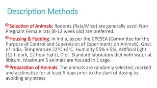 OECD 423 GUIDELINES AND COMPARISON WITH THE 420 AND 425. | PPTX