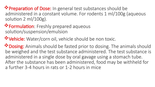 OECD 423 GUIDELINES AND COMPARISON WITH THE 420 AND 425. | PPTX