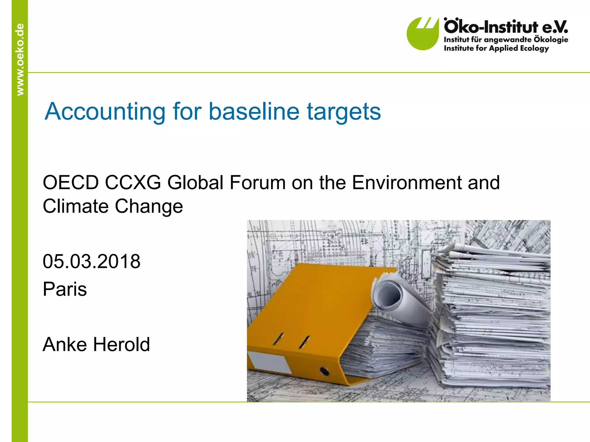 Accounting for baseline targets - OECD CCXG Global Forum on the ...