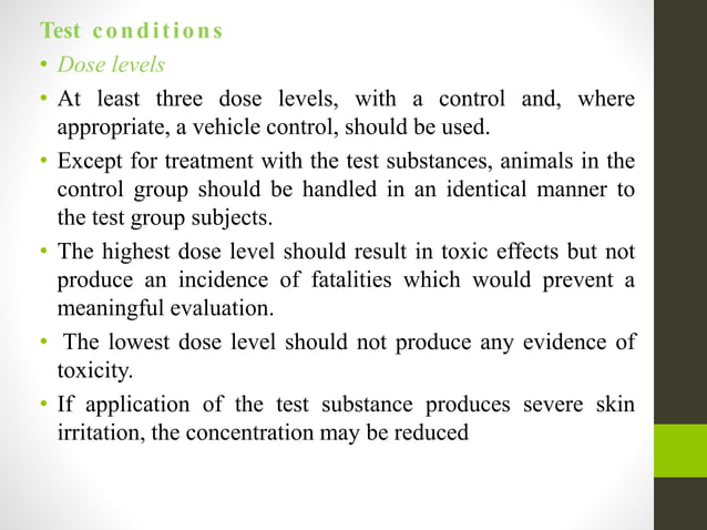 Oecd acute,subacte, sub chronic dermal toxicity studies(402, 410, 411 ...