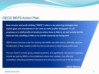 B E P S Action Plan - released by OECD | PPTX