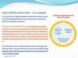B E P S Action Plan - released by OECD | PPTX