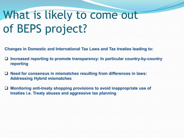 B E P S Action Plan - released by OECD | PPTX | Business Accounting ...