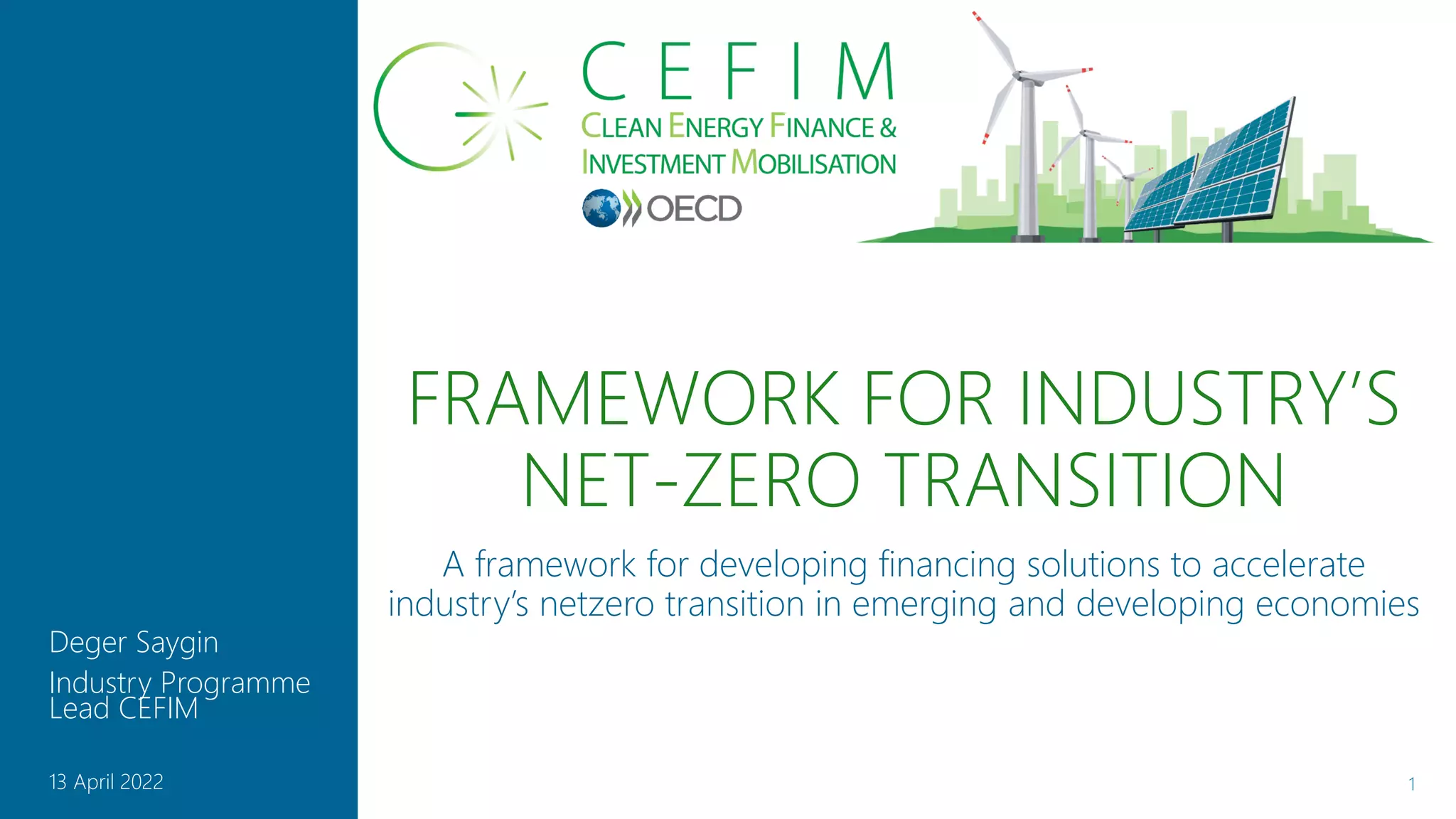 OECD CEFIM Framework presentation - Deger Saygin, OECD | PPT