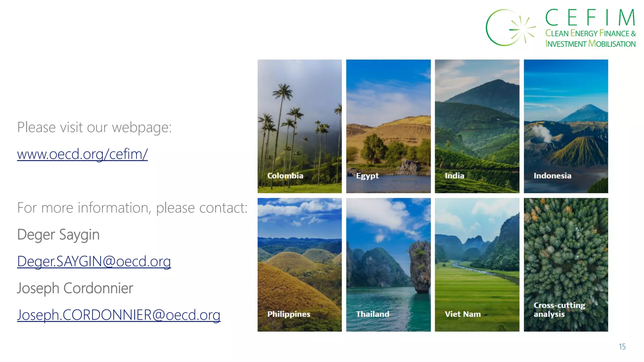 OECD CEFIM Framework presentation - Deger Saygin, OECD | PDF