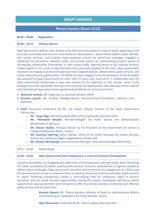 OECD International Forum on Open Government - Agenda | PDF
