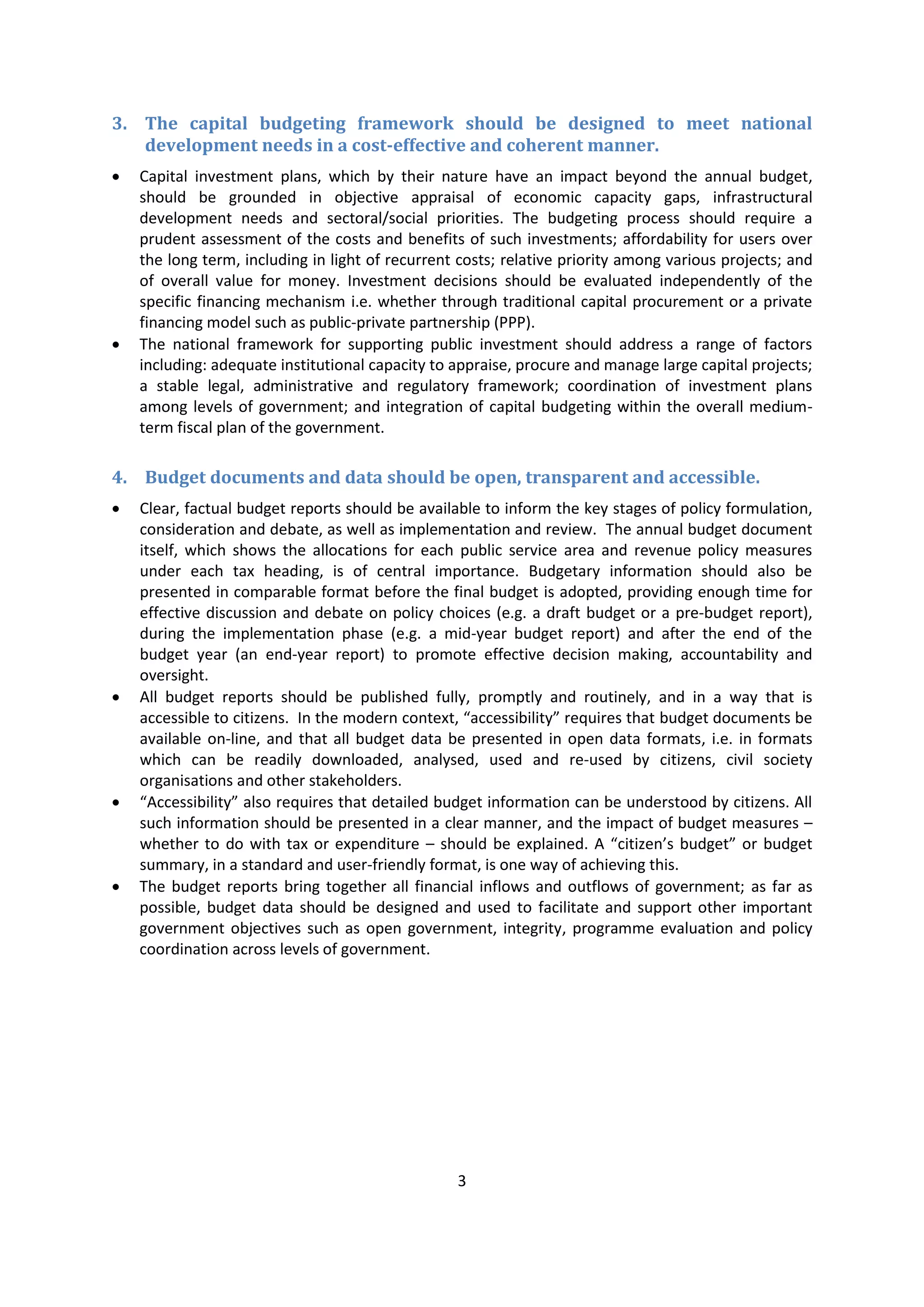 10 Principles of Budgetary Governance | PDF