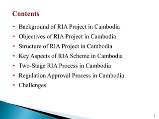 Regulatory Impact Assessment (RIA) Experiences in Cambodia - Yim Nolson | PDF