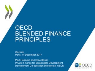 Oecd webinar on blended finance principles | PDF