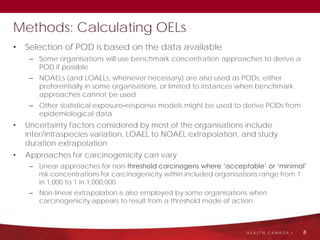 OECD workshop on approaches for establishing Occupational Exposure ...