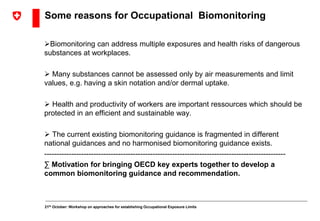 OECD workshop on approaches for establishing Occupational Exposure ...
