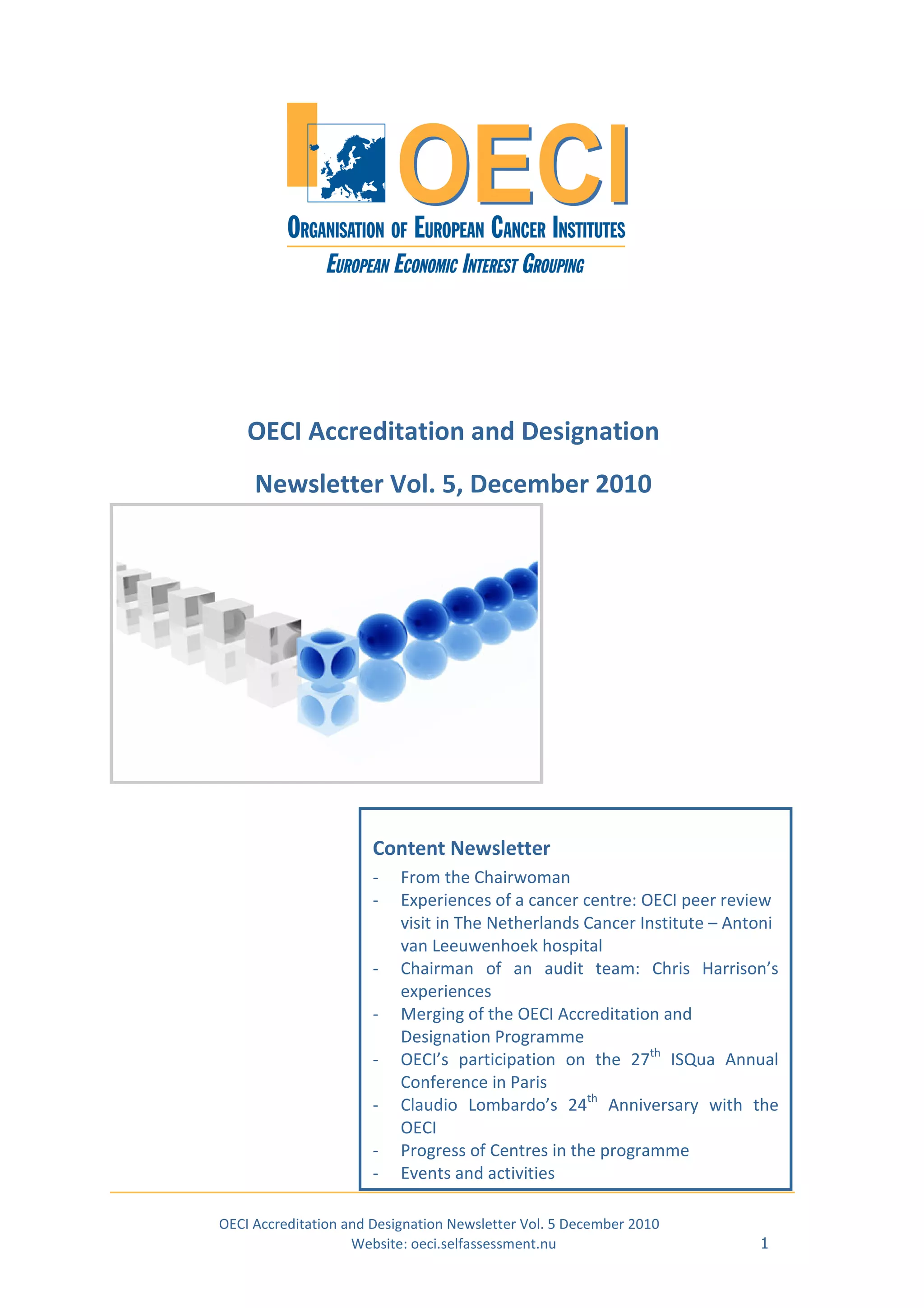 OECI accreditation and designation newsletter volume 5 | PDF