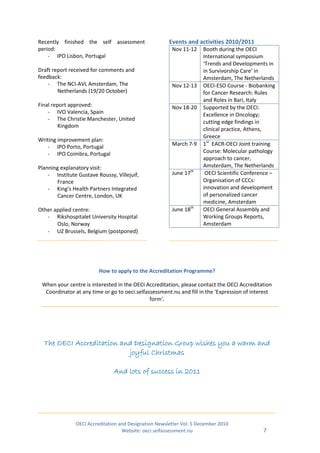 OECI accreditation and designation newsletter volume 5 | PDF