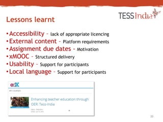 OECx: Building Openly Licensed MOOCs to Enhance Re-use, Interactivity, and Learning Data | PPTX