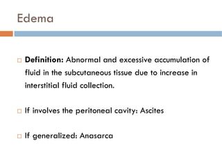Oedema, dehydration: physical Diagnosis PPT | PPT
