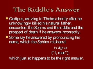 Oedipus intro | PPT