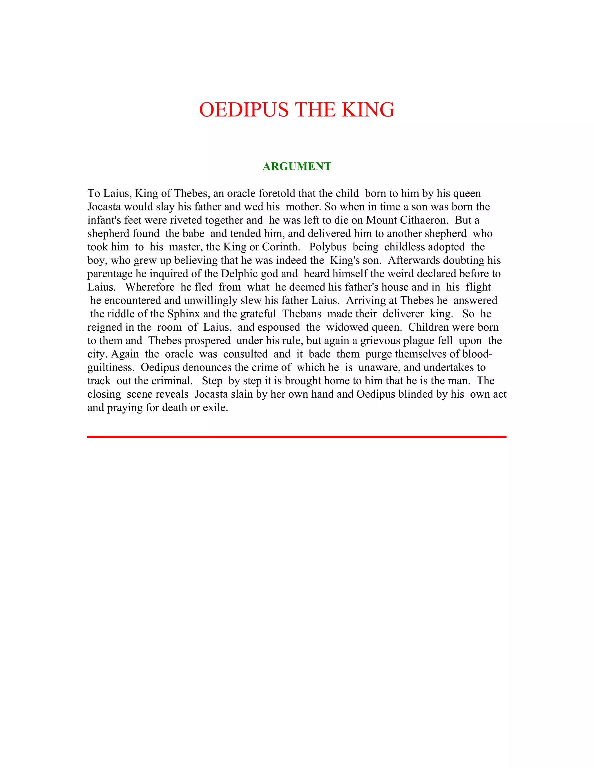 Oedipus rex | PDF | Christianity | Religion & Spirituality
