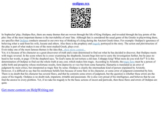 Oedipus Rex And Religion Essay | PDF