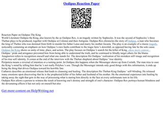 Oedipus Rex And Religion Essay | PDF