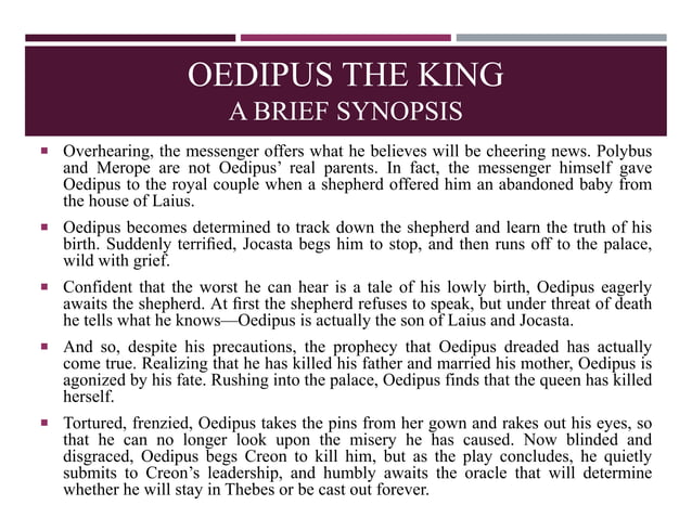 Oedipus Rex by Sophocles | PPT