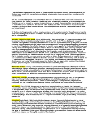 Oedipus selfless or self centered oedipus the wreck | DOCX