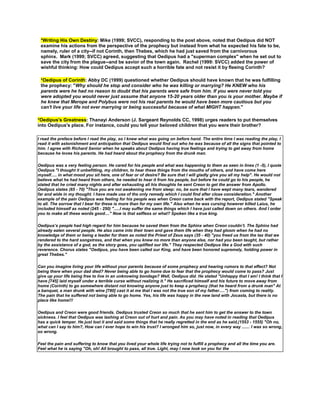 Oedipus selfless or self centered oedipus the wreck | DOCX